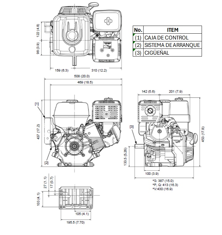 Honda GX430 | Motor OHV de 13.1 caballos de fuerza, 425cc ...